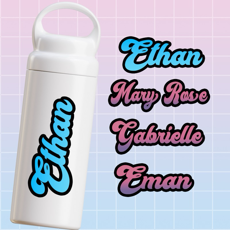Personalized Sticker Name for Aquaflask “Ethan” Font | Shopee Philippines