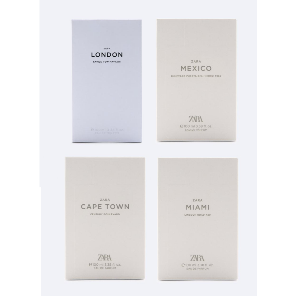 ZARA LONDON / MIAMI / CAPE TOWN / MEXICO 100 ML EAU DE TOILETTE / EAU ...
