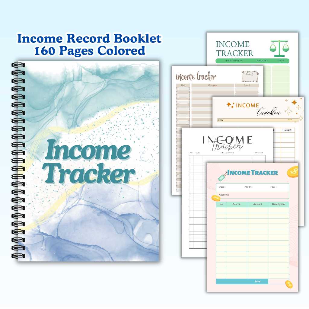 Colored Income Record Booklet / Tracker Notebook 160 Pages | Shopee ...
