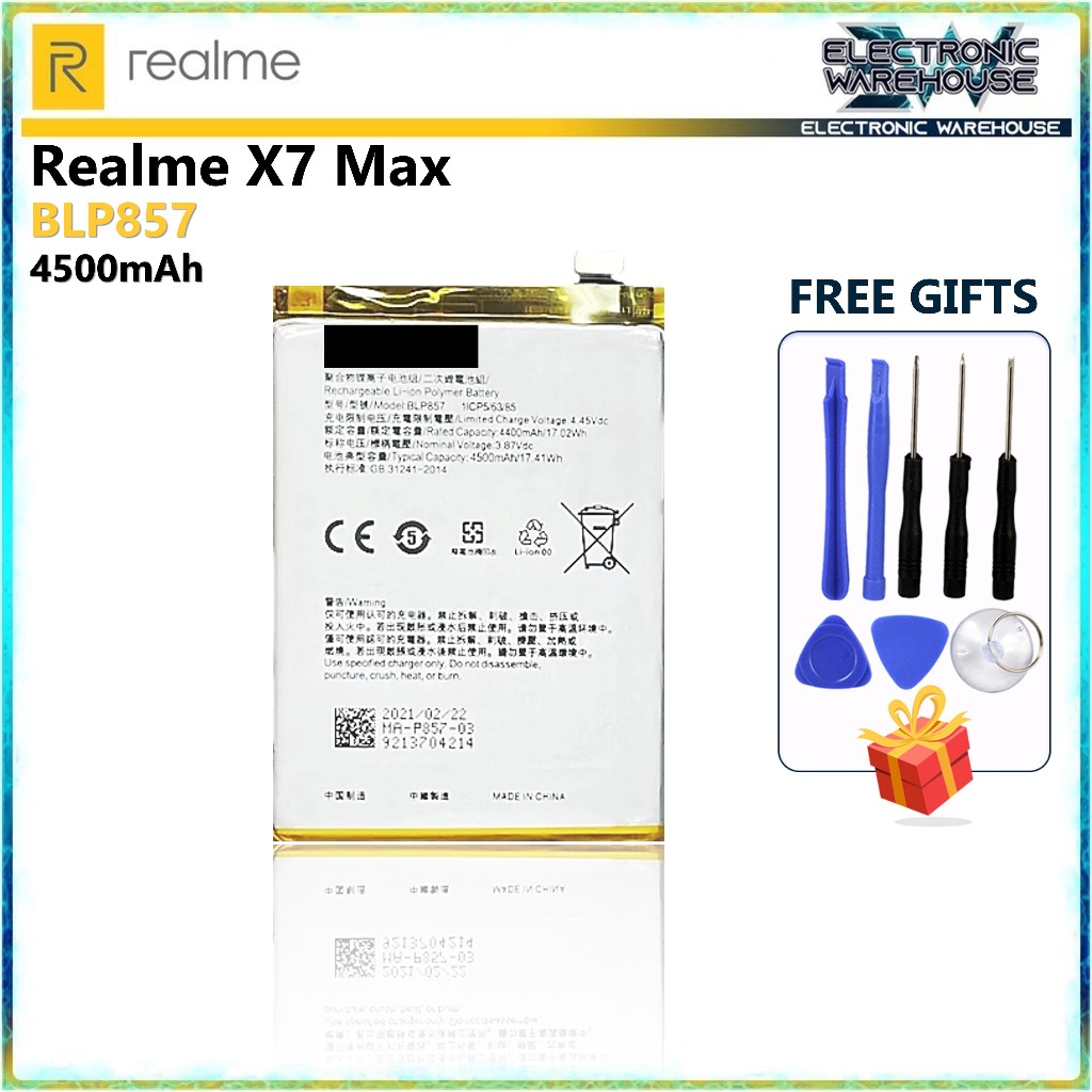 Battery for Realme X7 Max BLP857 | RMX3031 | Shopee Philippines