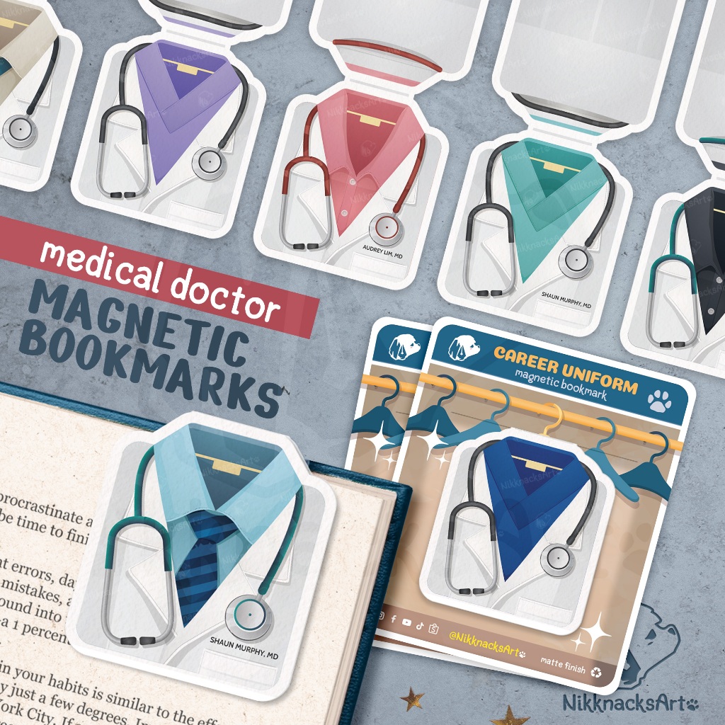 Doctor Career Uniform Magnetic Bookmark - Medical Profession Bookmark ...