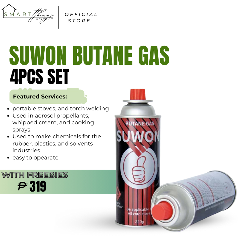 SUWON Safe Butane Gas for Gas Stove 220g x 4pcs Korean Gas Tank ...