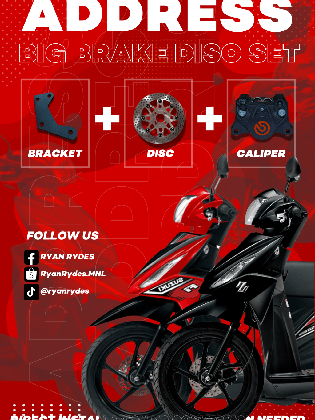 KDR/RKR Modified 260mm Disc for Suzuki: Adress/Nex/Skydrivesports ...