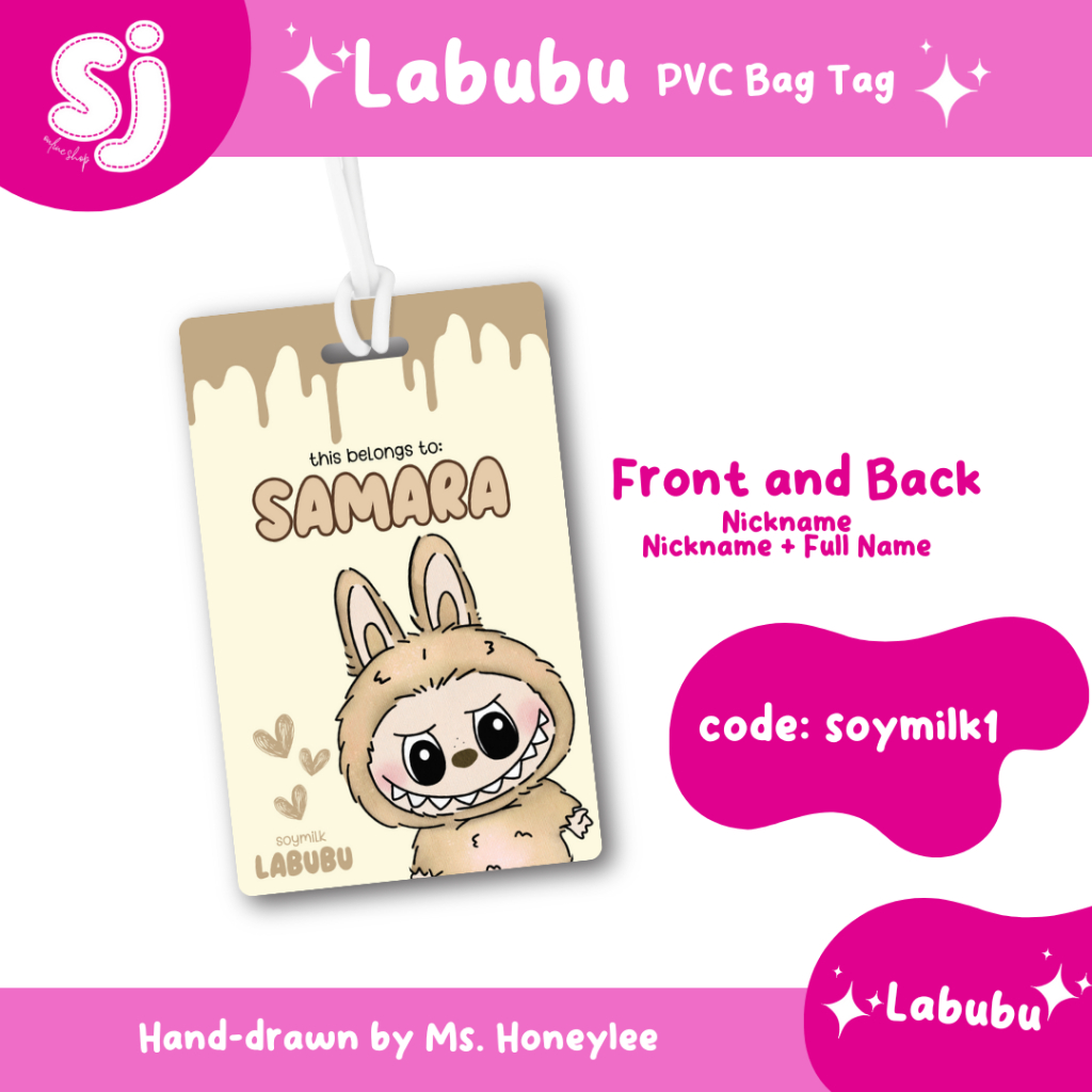 Labubu PVC Bag Tag Personalized Name| Labubu with Name | Tag | Luggage ...