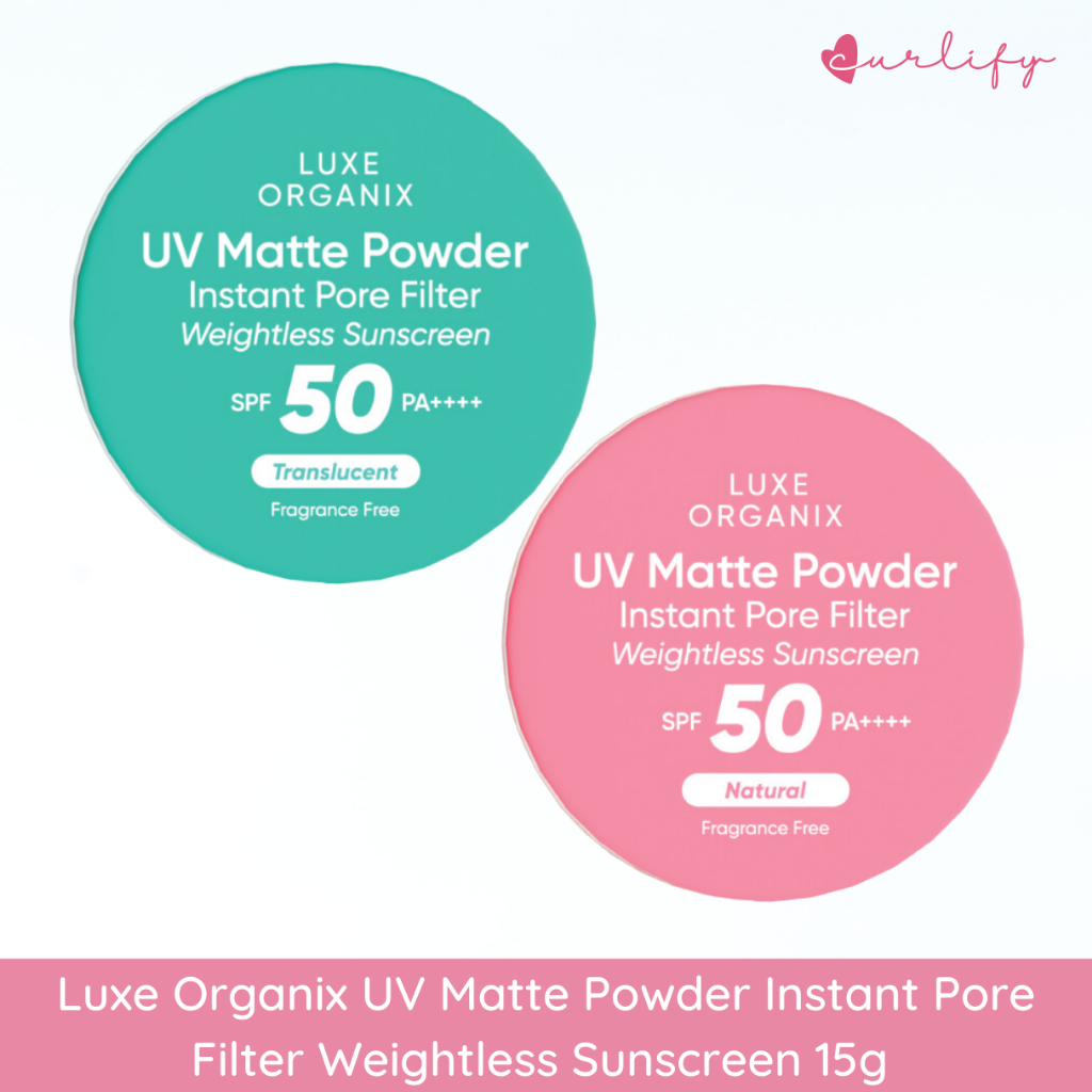 Luxe Organix UV Matte Powder Instant Pore Filter Weightless Sunscreen SPF 50 PA++++ 15g | Shopee ...