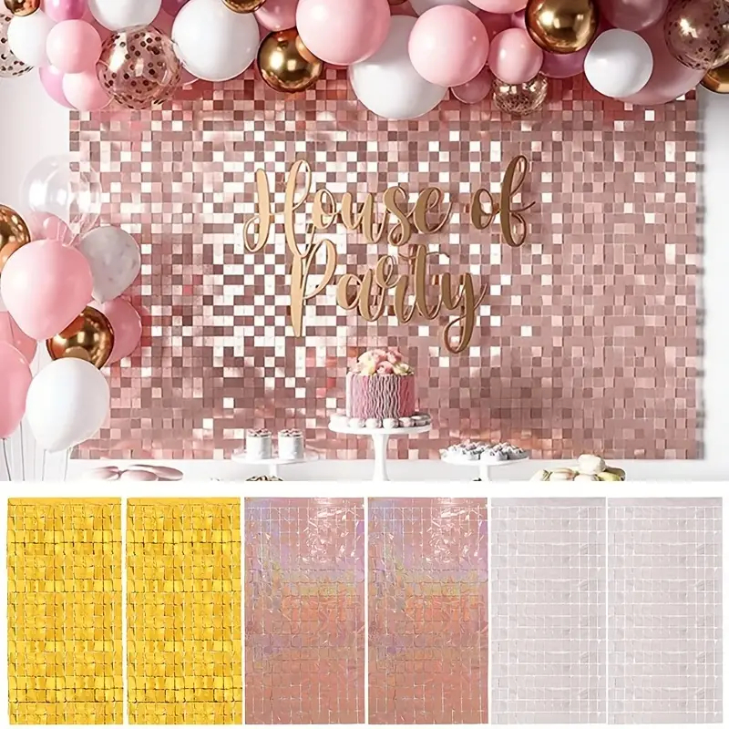1*2m Square Curtain Tinsel Birthday Party Wedding Decoration High ...