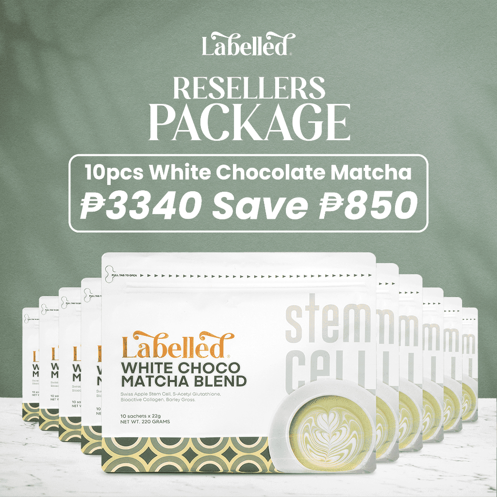 Labelled Resellers Package 10 pouches (100sachets) White choco Matcha ...