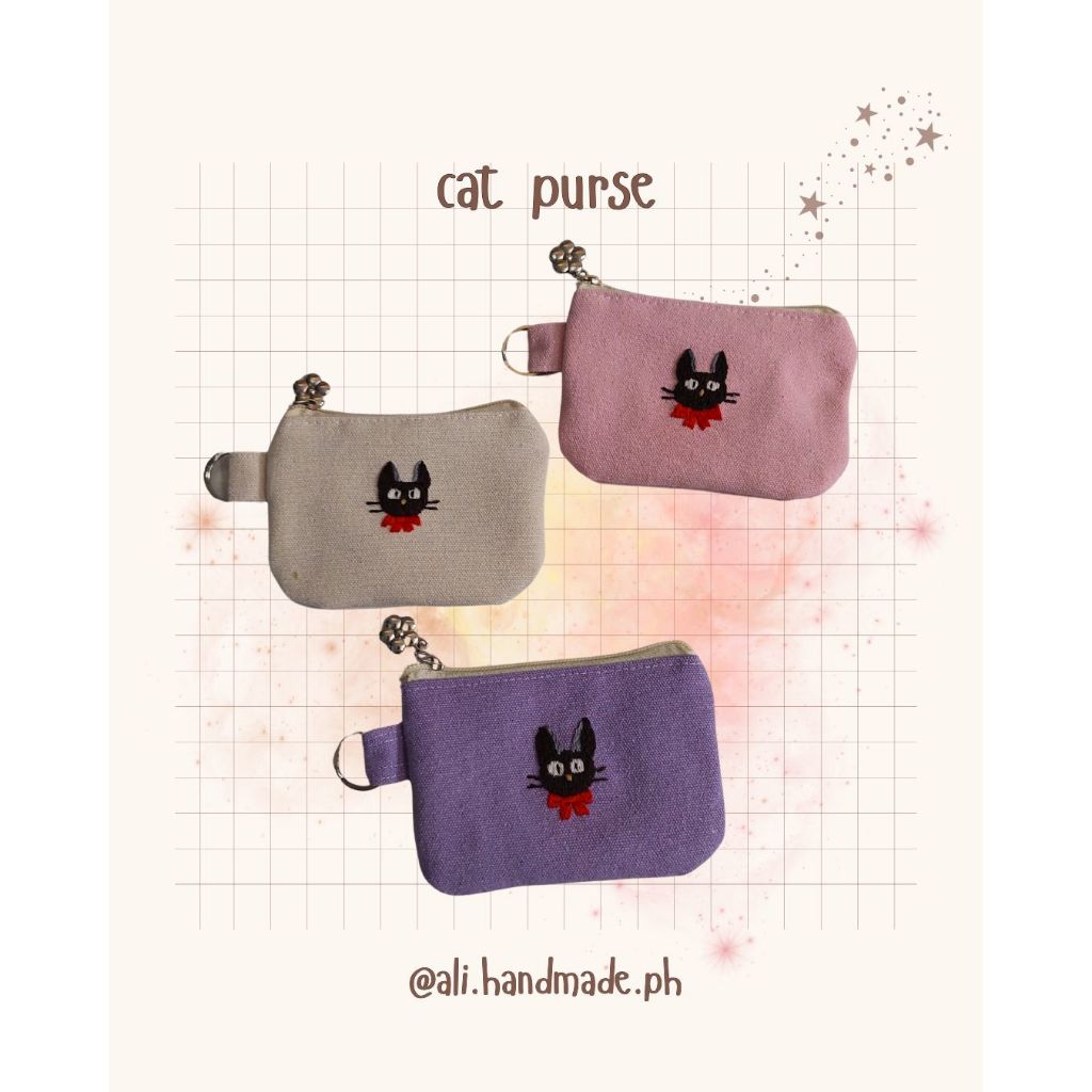 Cat Purse | Hand-embroidered Purse | Ali's Handmade | Shopee Philippines