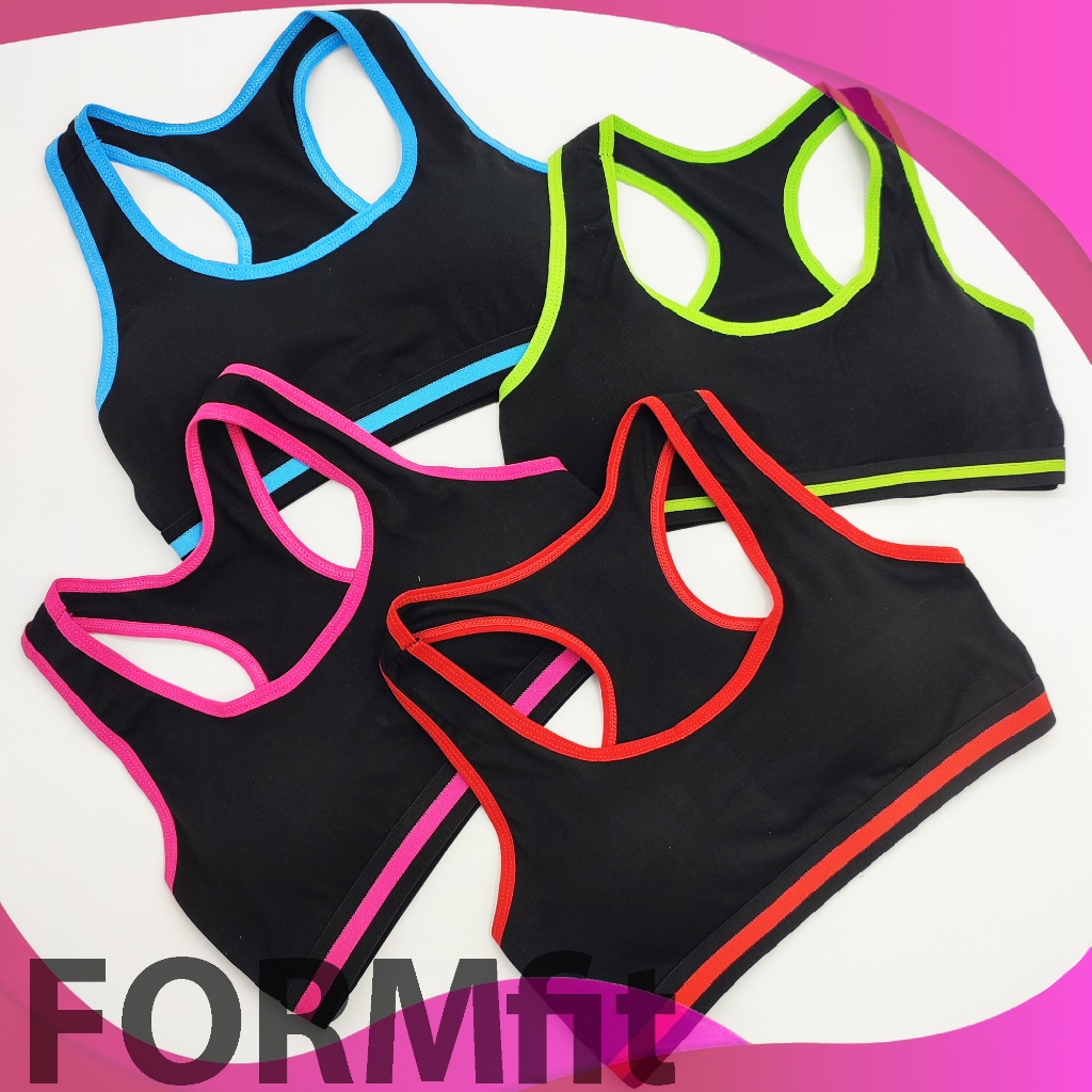 FORMfit: Girls Active Sports Bra Padded Neon Racerback Stretchable ...