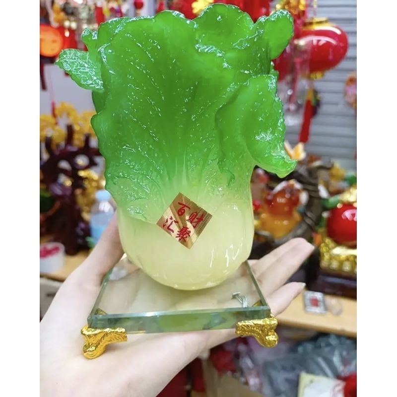 7inches jade petchay crystal stand fengshui display | Shopee Philippines