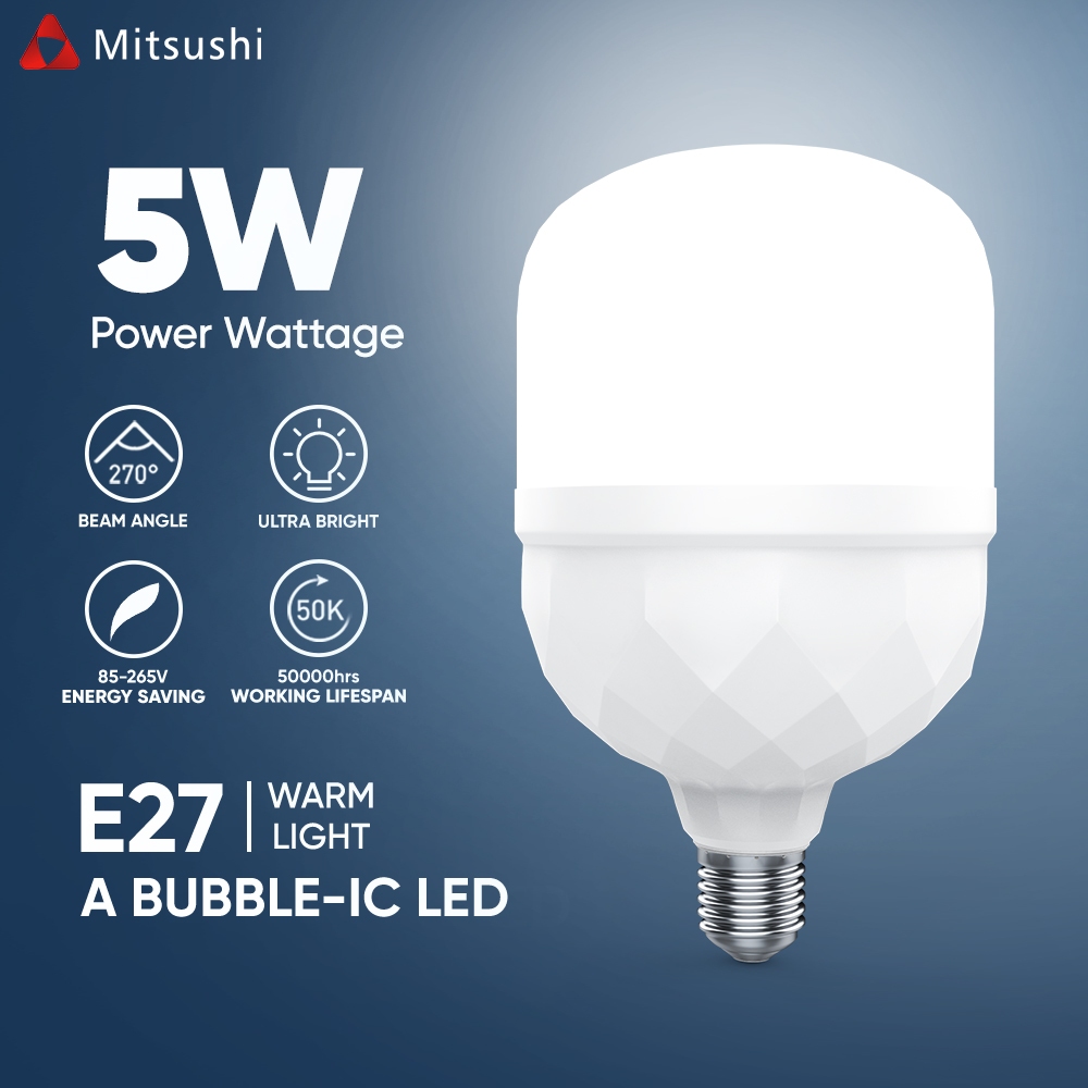 Mitsushi LED Bulb 5W/9W/13W/18W/28W/38W/48W E27 Spherical bulb | Shopee ...