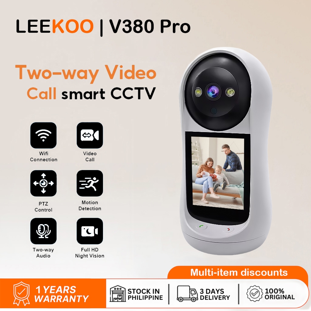V380 Pro CCTV 10MP IP Camera Indoor Wireless With Display Screen Two ...