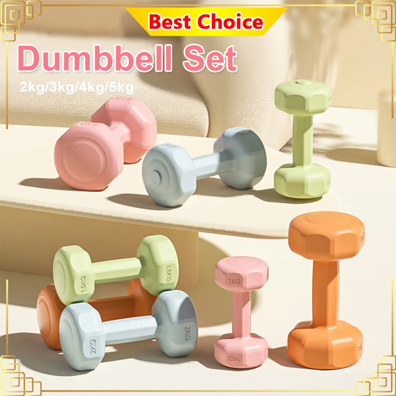Dumbbell Set Pair 1KG to 3KG Lady Dumbbell Muscle Fitness Exercise ...