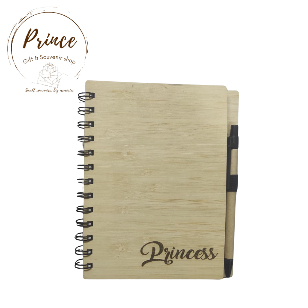 Personalized Bamboo Notebook with Pen | ENGRAVED Wooden Notebook ...
