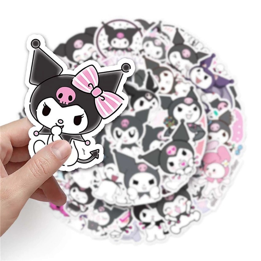 KUROMI SANRIO Stickers Cute Cartoon Waterproof Sticker Decals | Shopee ...