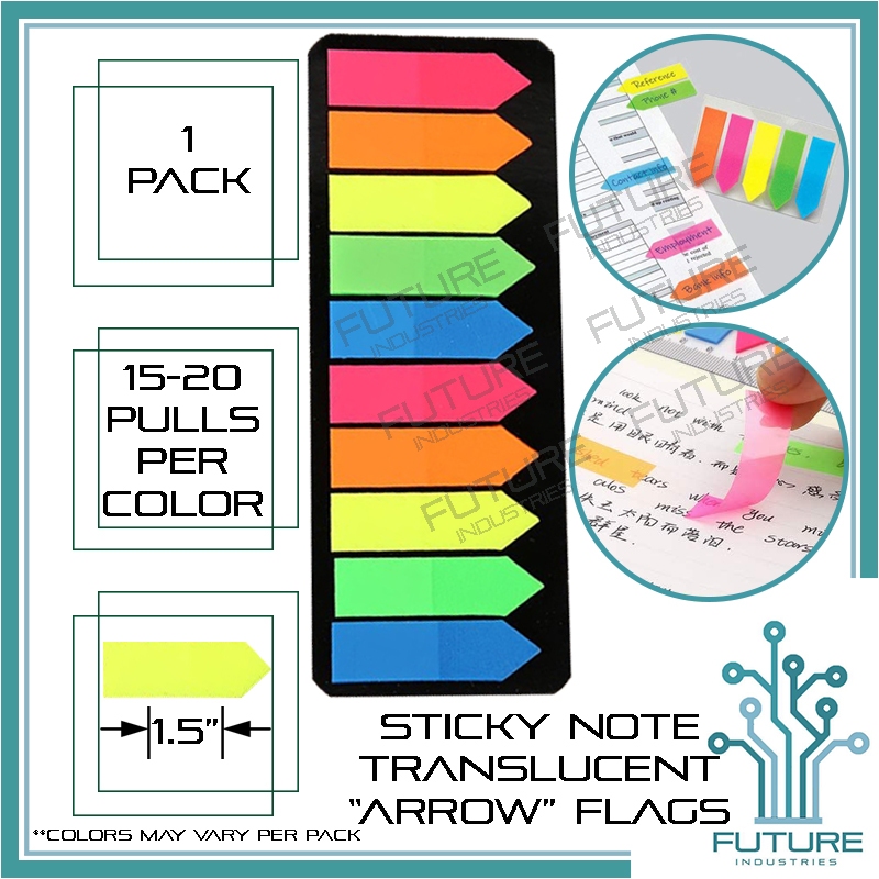 Flags Arrow Sign Stick Note Plastic Sticker Page Marker Please Sign ...