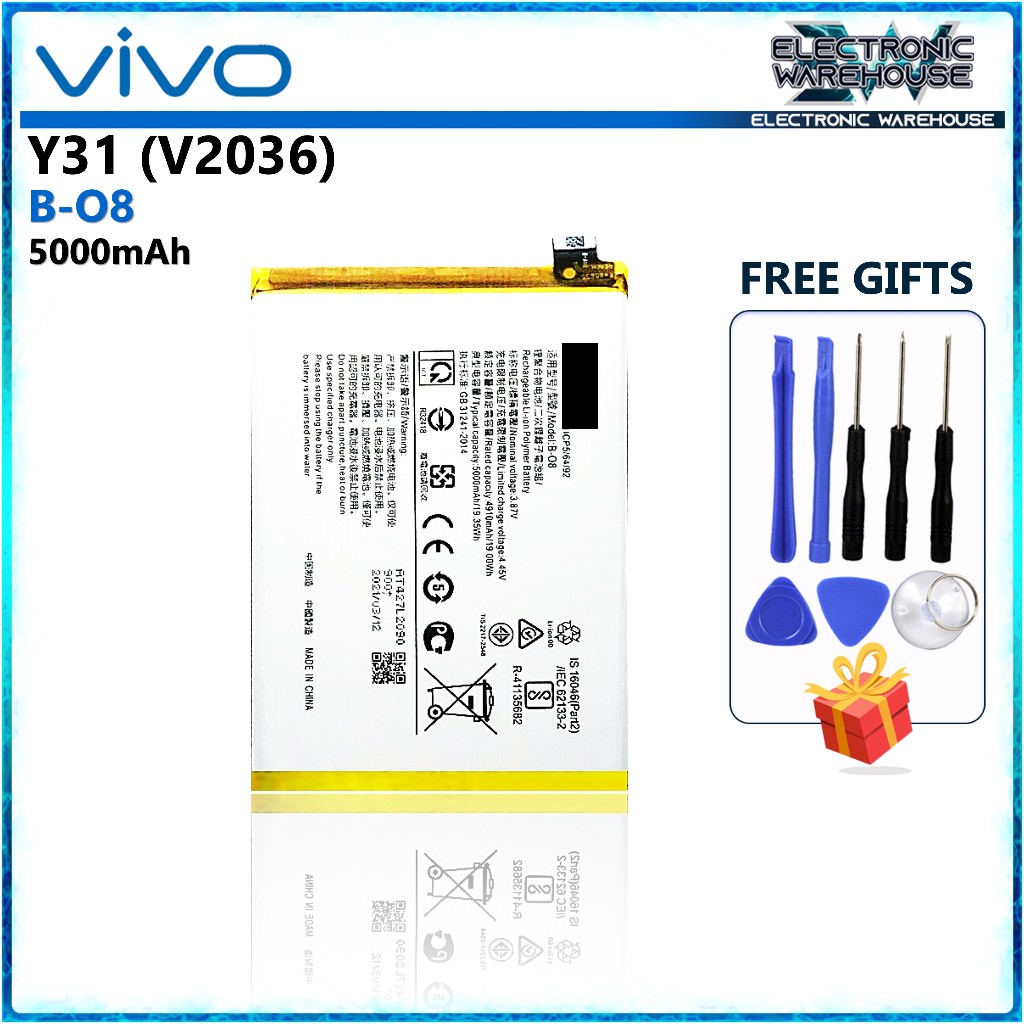Battery for Vivo Y31 B-O8 | V2036 V2036-21 | Shopee Philippines