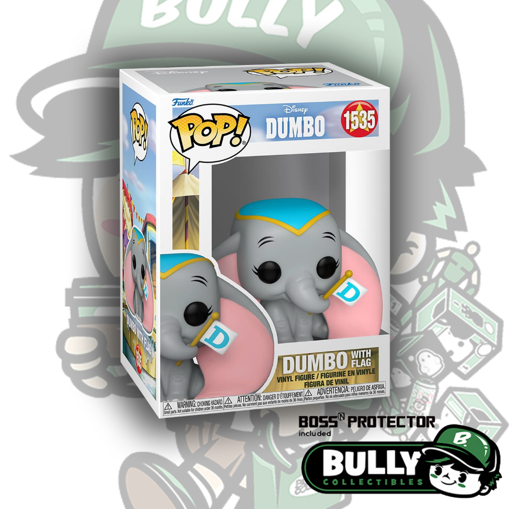 Funko POP! Disney: Dumbo - Dumbo with Flag 1535 With Boss Protector ...