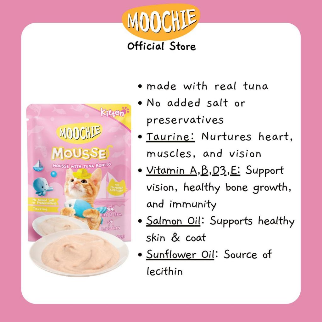 BUY 1 TAKE 1 - Moochie Meaty Mousse Wet Cat Food for Kitten 70g - Tuna Bonito | Shopee Philippines