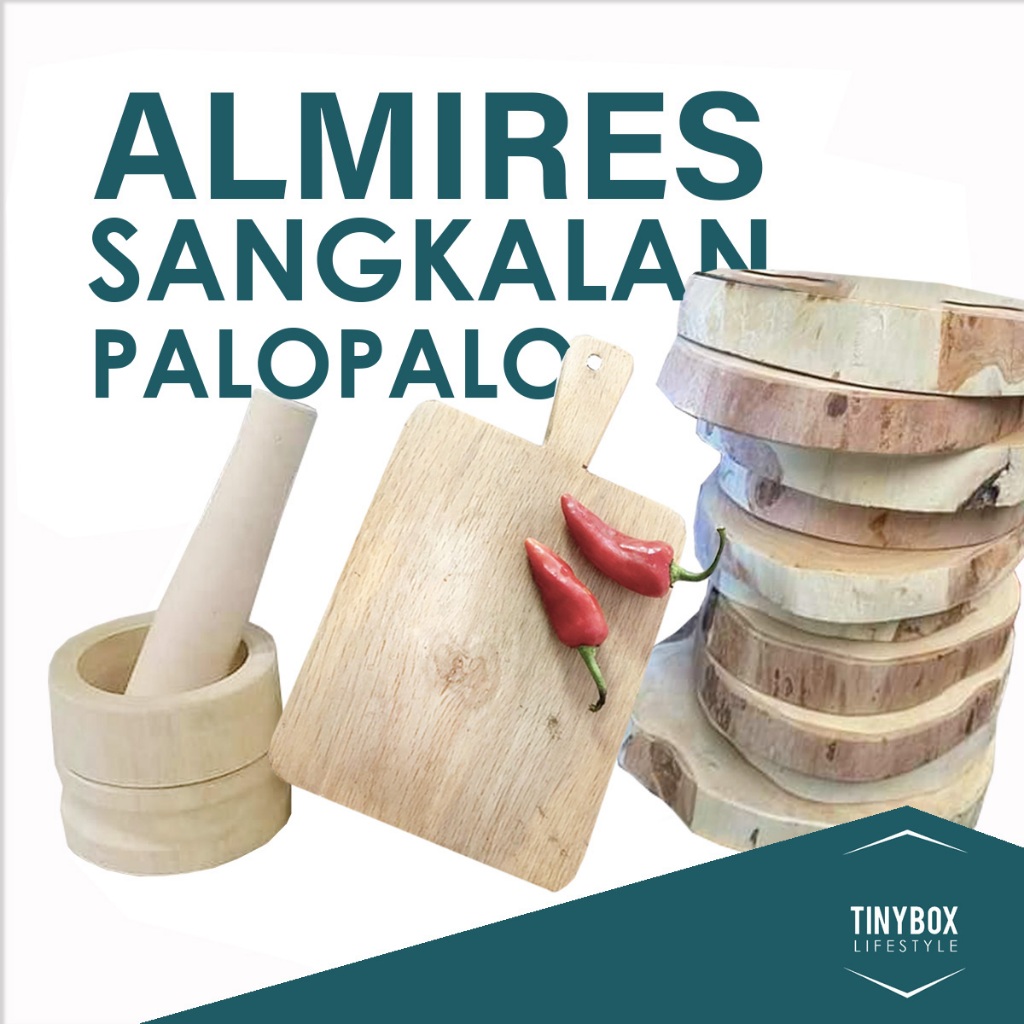 TINYBOX Wood Mortar & Pestle Almires Sangkalan Dikdikan Solid Wood ...