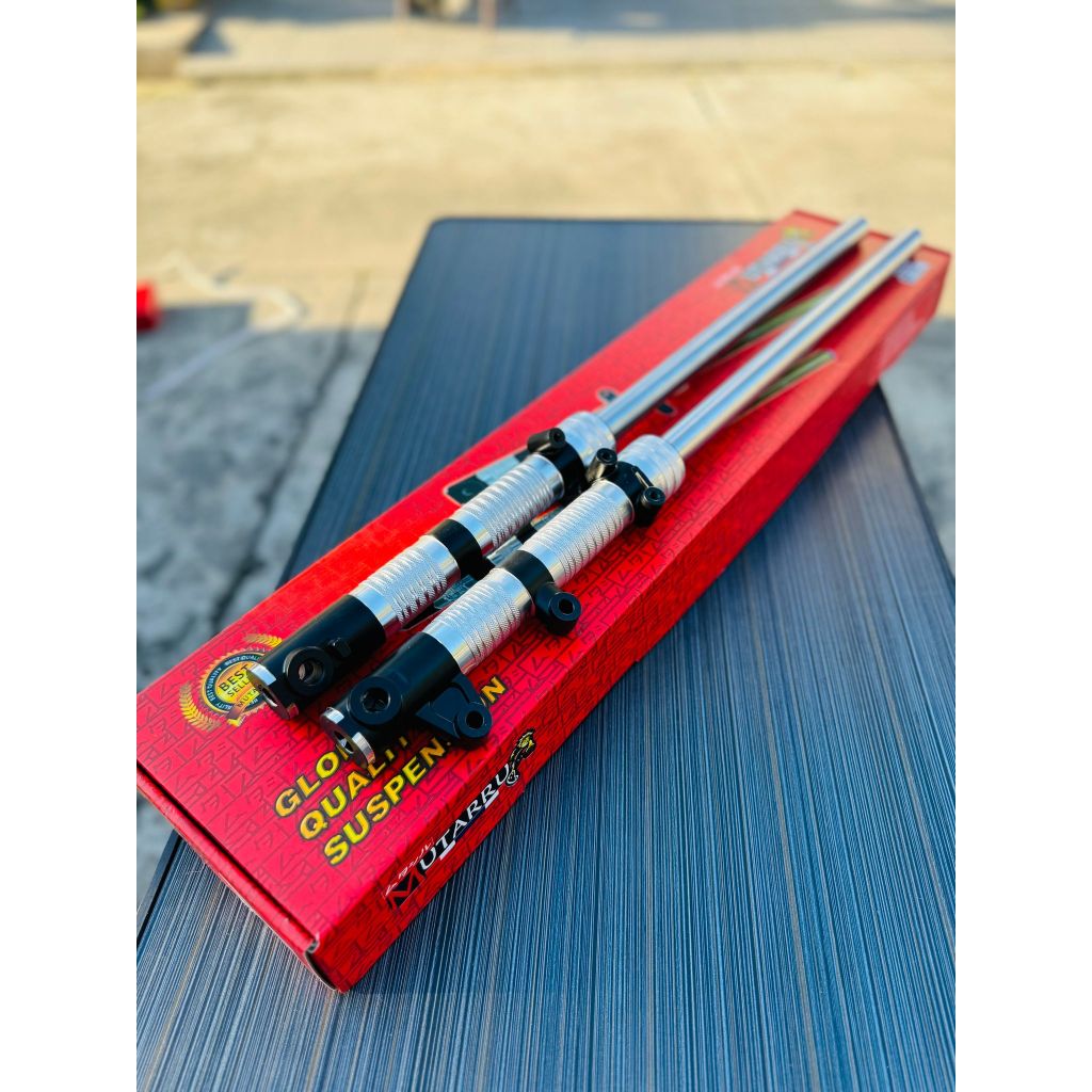 MUTARRU LIGHTENED FRONT SHOCK BLACK ASSY R150 CLICK XRM110 AEROX NMAX WAVE125 SNIPER MIO M3 ...