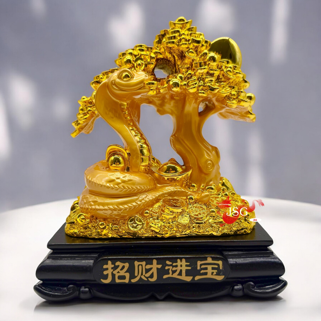 2025 Lucky Money Tree w/Snake Figurines Decoration for Luck & Wealth ...