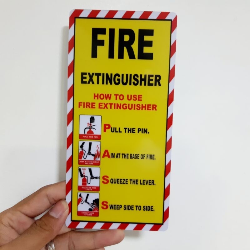 FIRE EXTINGUISHER AND HOW TO USE IT P.A.S.S. SMALL SIZE SIGNAGE PVC ...