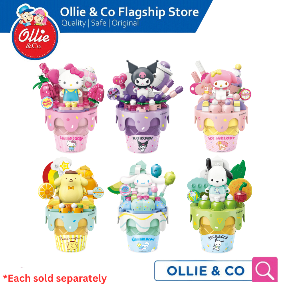 Keepplay Sanrio Series Ice Cream Cone QMAN Collectible Building Blocks, Toy Bricks for kids 6 ...