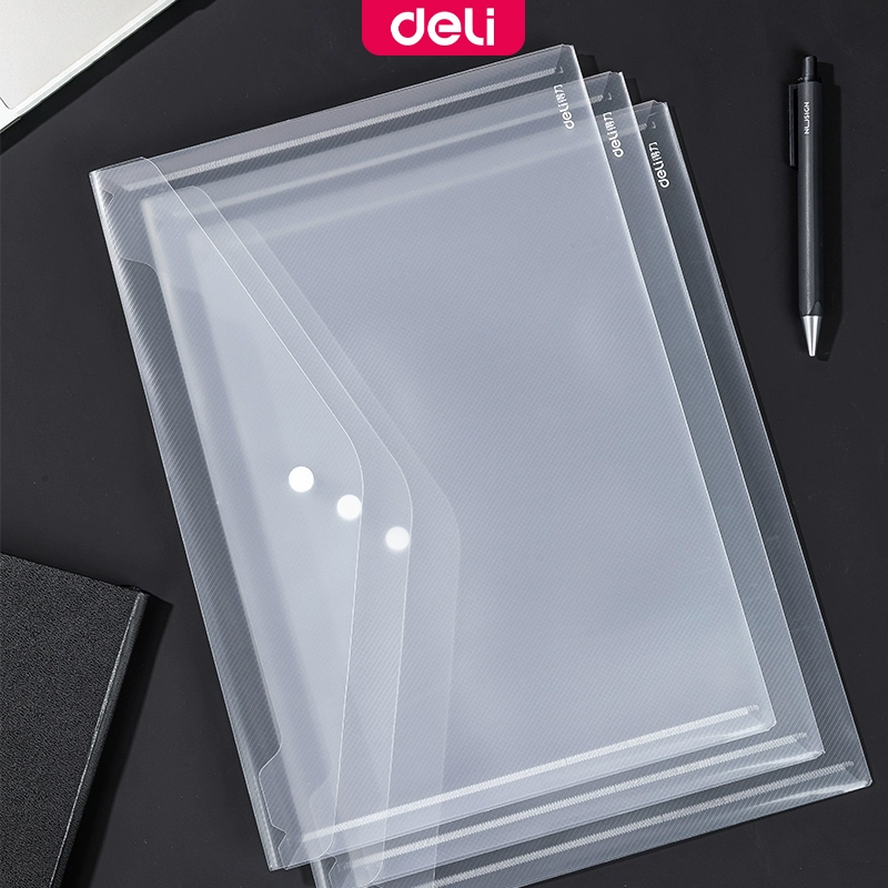 Deli A4 File Folder Transparent Clear Plastic File Folder Storage Pouch 8308AS | Shopee Philippines