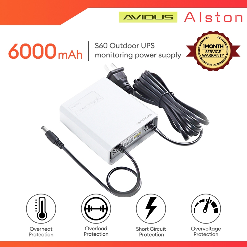 AVIDUS True 6000mAh 12V 1.5A Mini UPS Battery Backup for Outdoor CCTV ...