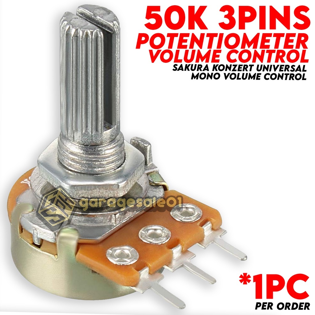GS10 Potentiometer Mono 50k 3 Pins Universal Volume Control | Shopee ...