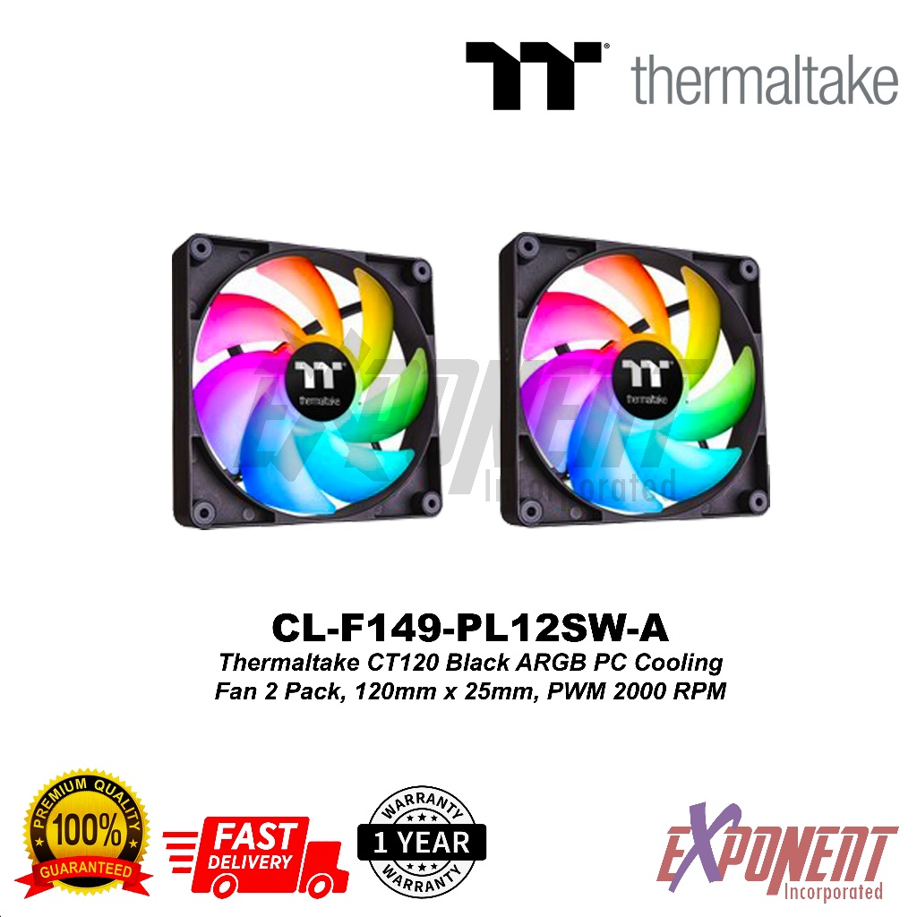 CL-F149-PL12SW-A - Thermaltake CT120 Black ARGB PC Cooling Fan 2 Pack ...