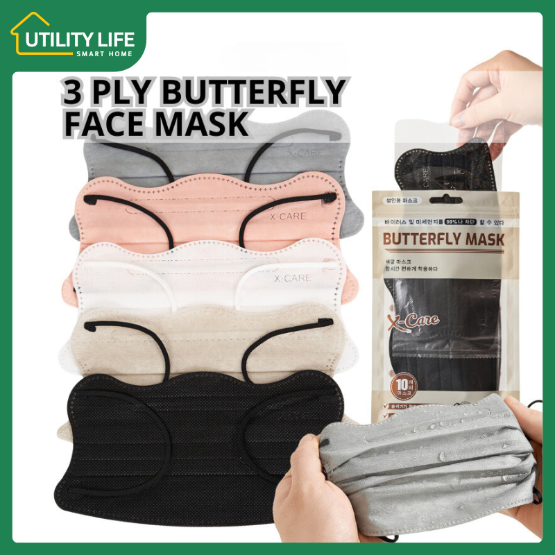 Butterfly Face Mask 3-Layer Dust Mask V-Shaped Mask Design To Protect ...