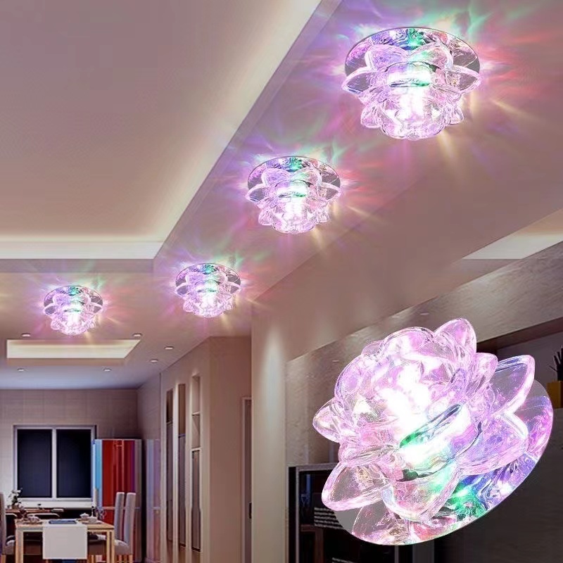 LED Crystal Ceiling Light Lamp Modern LED Downlights Pin Lights ...