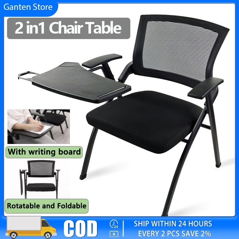 Folding Training Chair With Writing Board 2 in1 Chair Table for Meeting ...