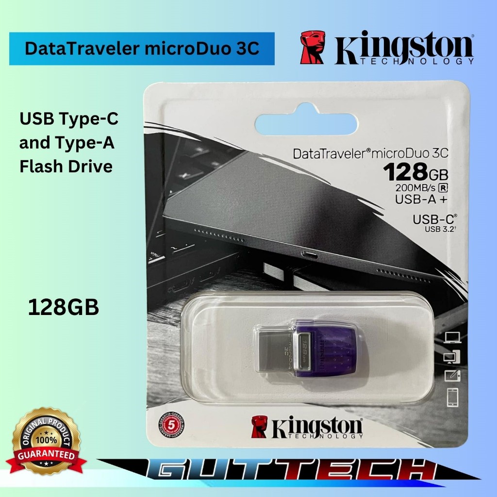Kingston DataTraveler microDuo 3C USB Flash Drive USB Type-C and Type-A OTG 64GB 128GB | Shopee ...