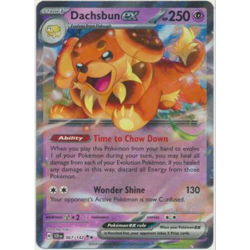 Pokemon Card, Dachsbun ex 067/142, Ultra Rare. (ENGLISH TYPE) | Shopee ...
