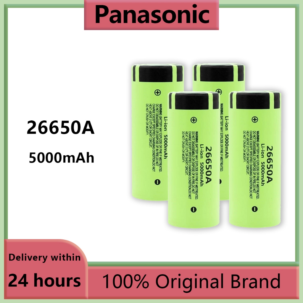 Panasonic 26650A 3.7V rechargeable battery 5000mah lithium ion | Shopee ...