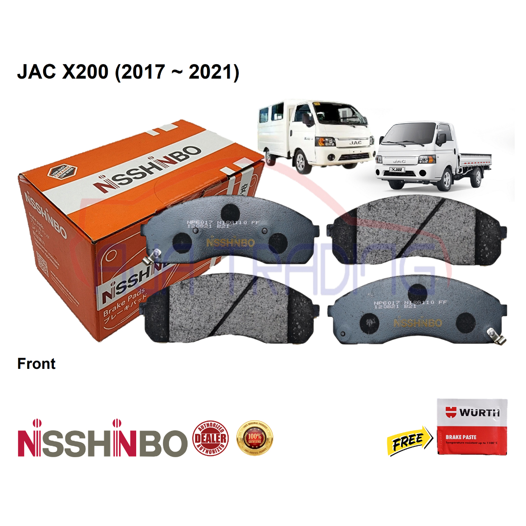 Genuine Nisshinbo Front Brake Pads for JAC X200 (2017 - 2021) | Shopee ...