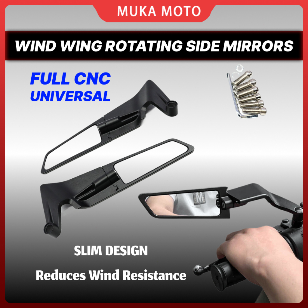 CNC Side Mirror for Motorcycle Winglet Side Mirror Universal Wing ...