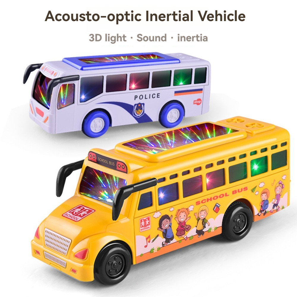 Bus Car Toys Police Car Music Lighting Flashing Lights Spinning Cars ...