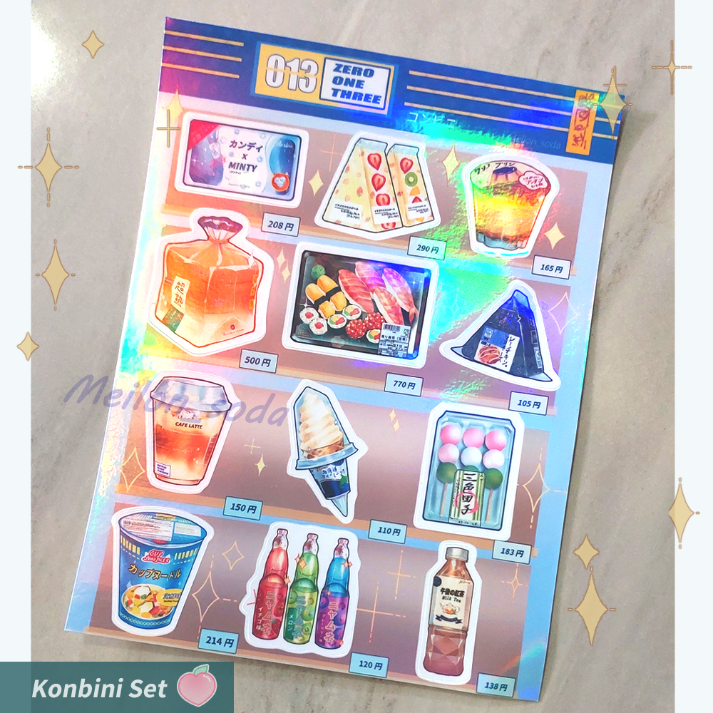 Japanese Konbini Vinyl Sticker Sheet Set | Shopee Philippines