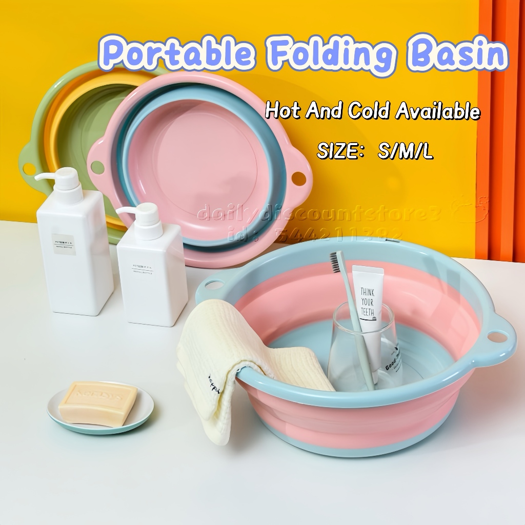 Folding Portable Silicone Wash Basin Multifunction Household Container ...