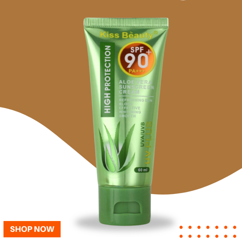 Kiss Beauty Aloe Vera Sunscreen Cream UV Plus High Protection Skintone Cream SPF 90 PA ...