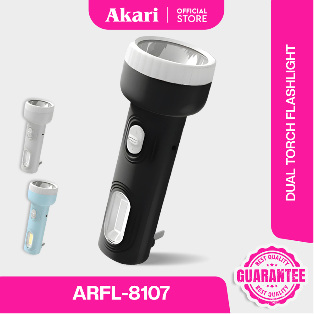 Akari Rechargeable Dual Torch Flashlight (ARFL-8107) | Shopee Philippines
