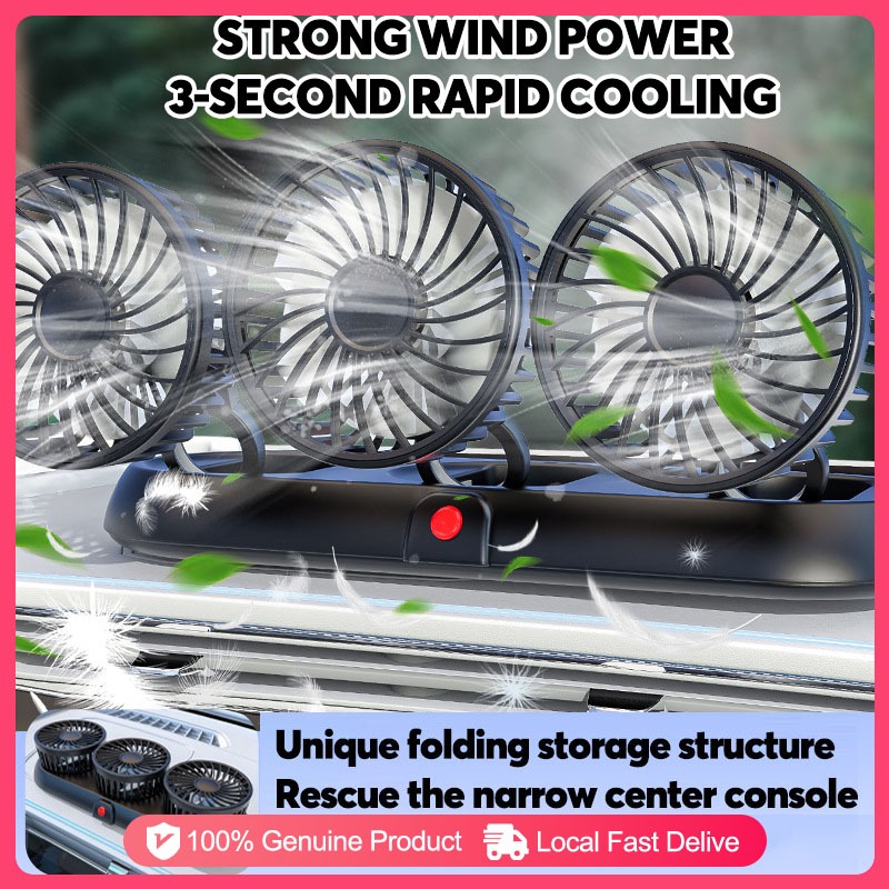 3 Head Car Fan 4 Heads fan 2 Head fan 5v 12v 24v 360° Rotatable ...