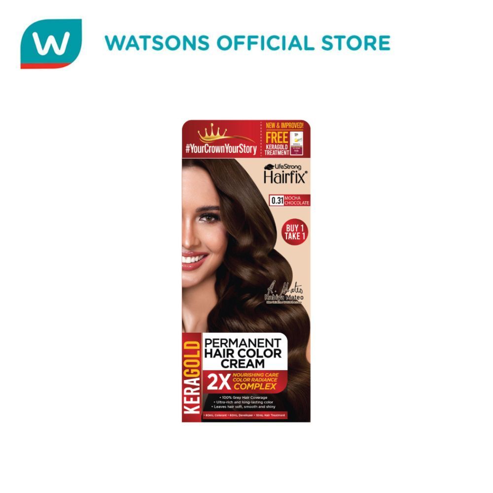 HAIRFIX Kera Permanent Hair Color Cream 120ml B1T1 - Mocha Chocolate ...