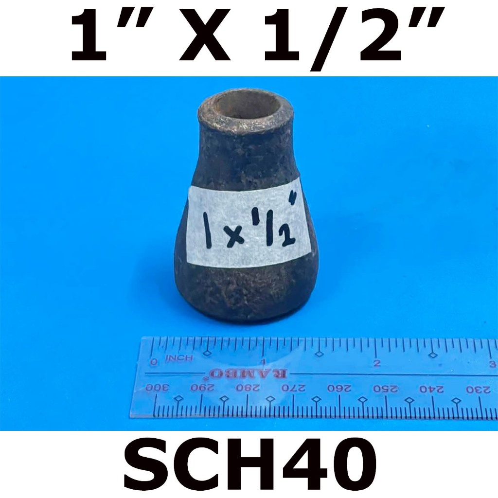 BI CONCENTRIC REDUCER 1" X 1/2" SCH40 BUTTWELD WELDING TYPE BLACK IRON