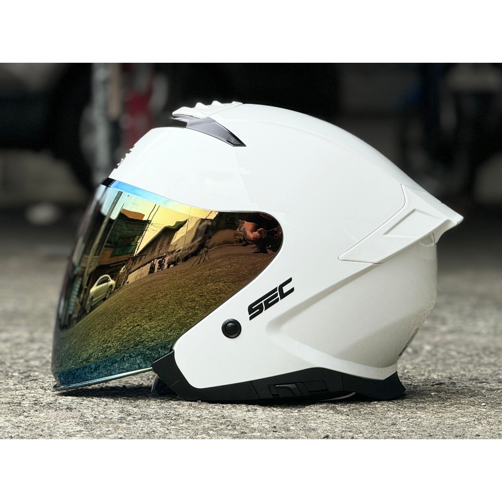 SEC Payon Half Face Dual Visor Helmet for Motorcycle (Free Clear Visor ...