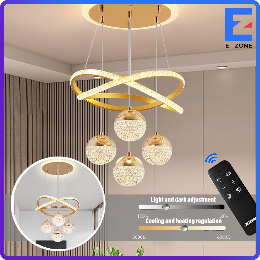 Pendant Lamp Modern Light Luxury Remote Control Chandelier Living Room ...